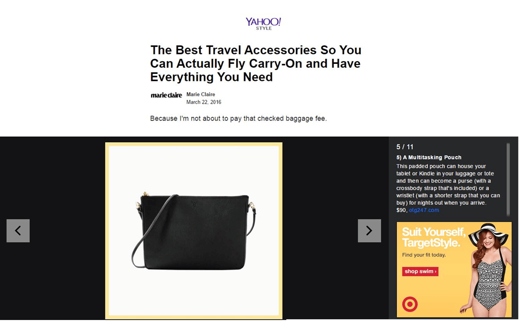 OTG|247 Pouches Featured in Yahoo Style's Best Travel Accessories
